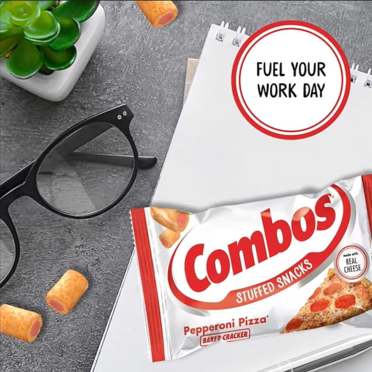 Combos Pepperoni Pizza Baked Cracker Singles, 1.7 oz Bag (Pack of 8) w ...
